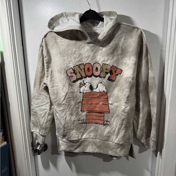 Peanuts | Tops | Peanuts Snoopy Hoodie Cream Tie Dye | Poshmark